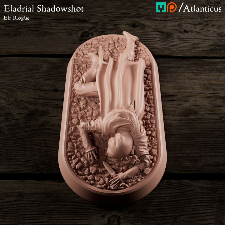 3D Printable Male Elf Rogue - Eladrial Shadowshot - Dead by Atlanticus Arts